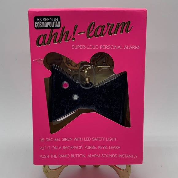 Other | Ahhcharm Super Loud Personal Alarm Led Safety Light Black Bow ...